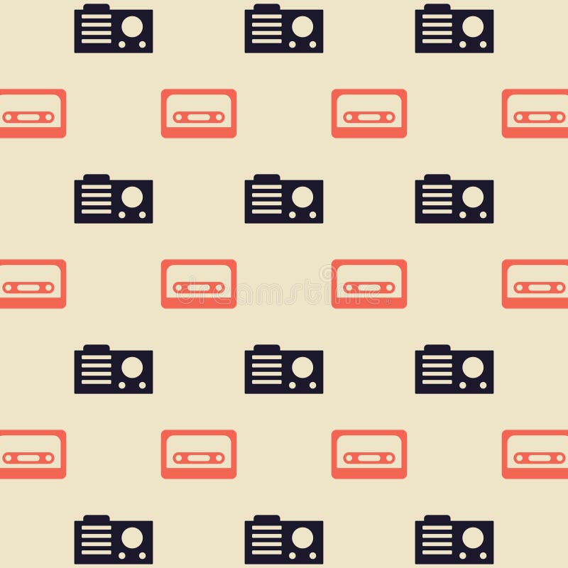 Retro Pattern Radio Cassette Retro Colors Shapes Stock Illustration ...