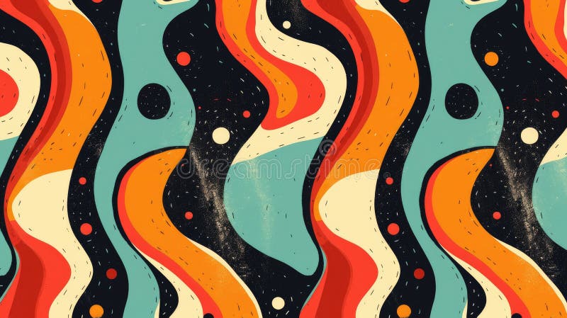 Retro Patterns Feature Vibrant Colors and Repetitive Designs Evoking ...