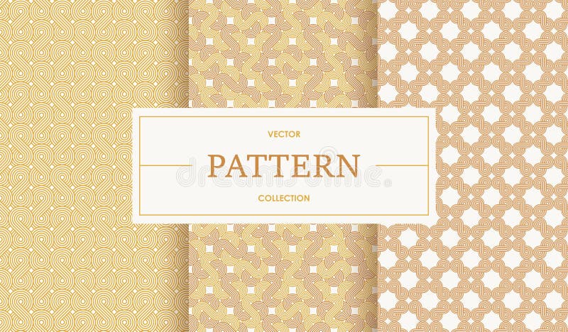 Retro Patterns with Geometric Gold Swirls Stock Vector - Illustration of pattern, graphic: 315119830