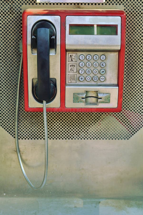 A Retro Payphone Operating on Coins Editorial Stock Photo - Image of ...