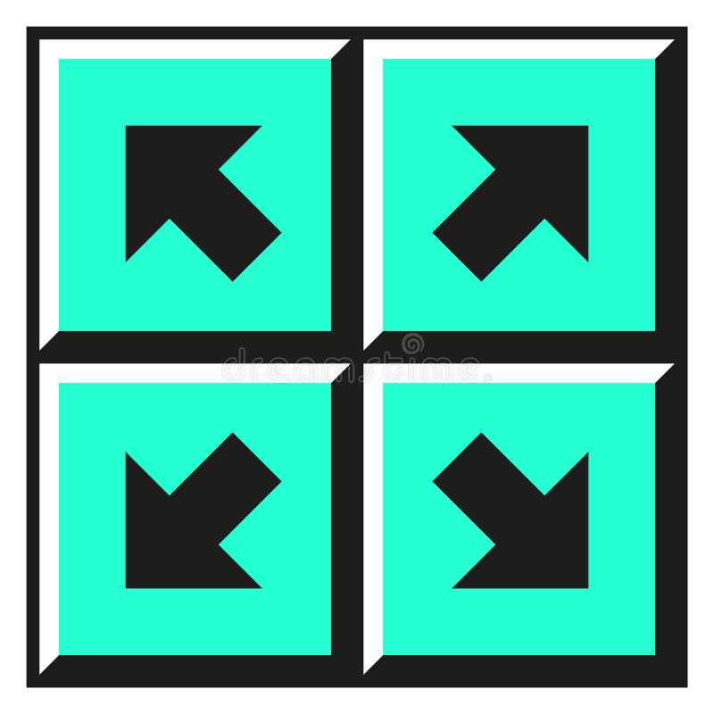 Retro Pc Arrow Button. Trendy Interface Element Stock Vector ...