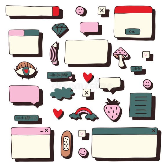 Retro Pc Elements, User Interface, Operating System, Windows, Icons in ...