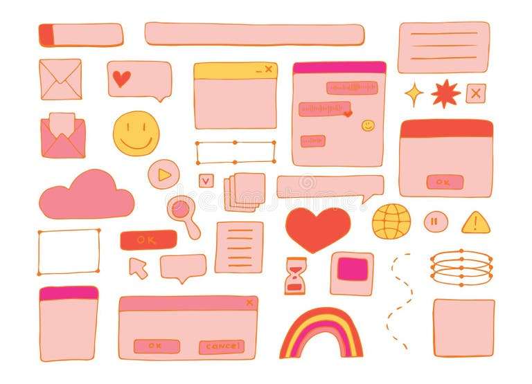 Retro Pc Elements, User Interface, Operating System, Windows, Icons in ...