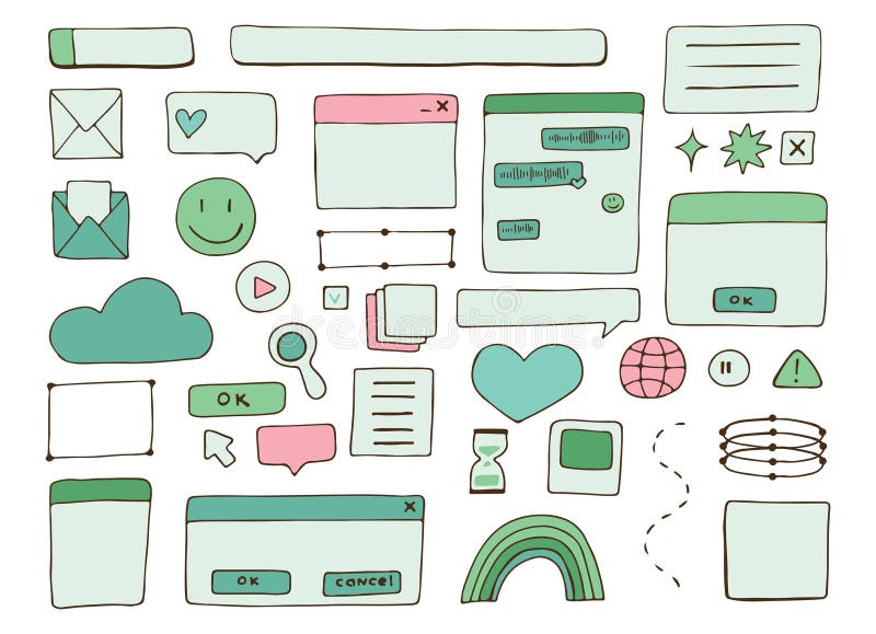 Retro Pc Elements, User Interface, Operating System, Windows, Icons in ...