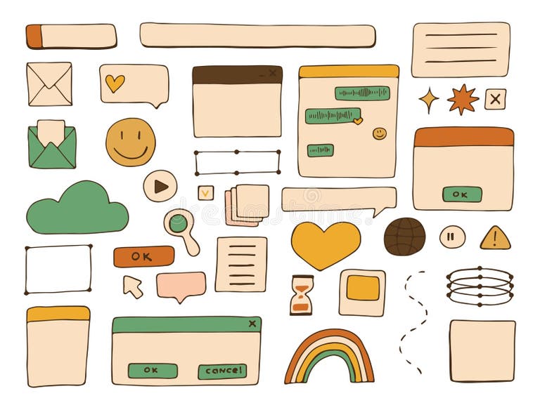 Retro Pc Elements, User Interface, Operating System, Windows, Icons in ...