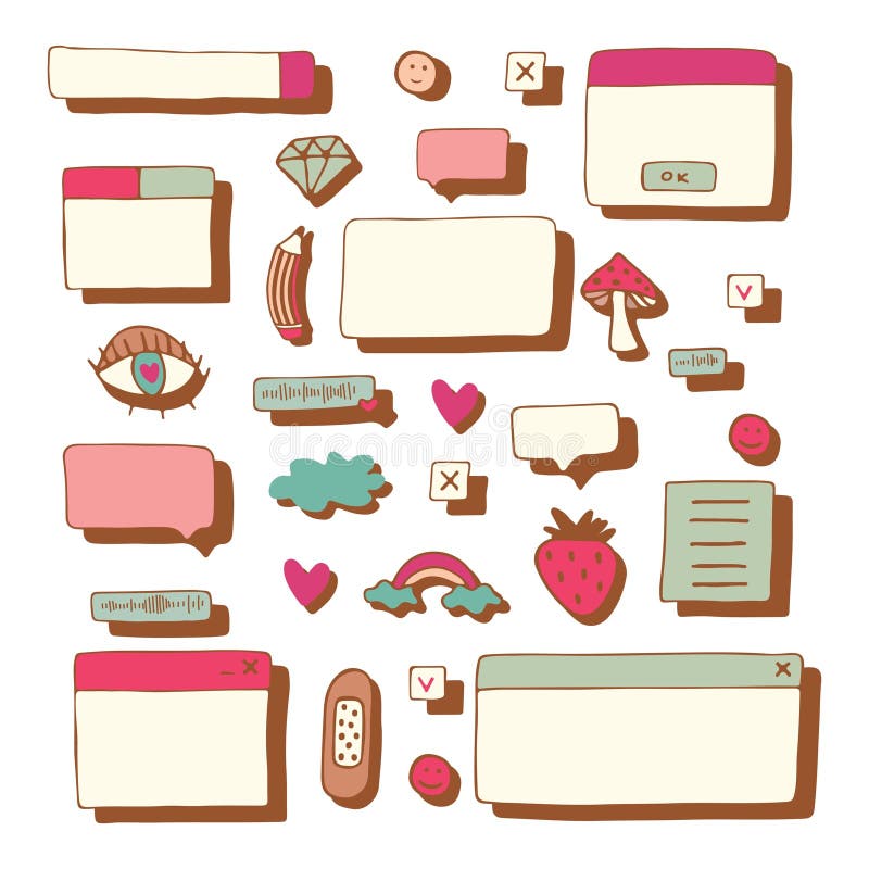Retro Pc Elements User Interface Operating System Windows Icons In