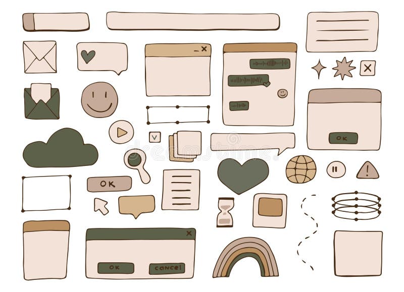 Retro Pc Elements, User Interface, Operating System, Windows, Icons in ...