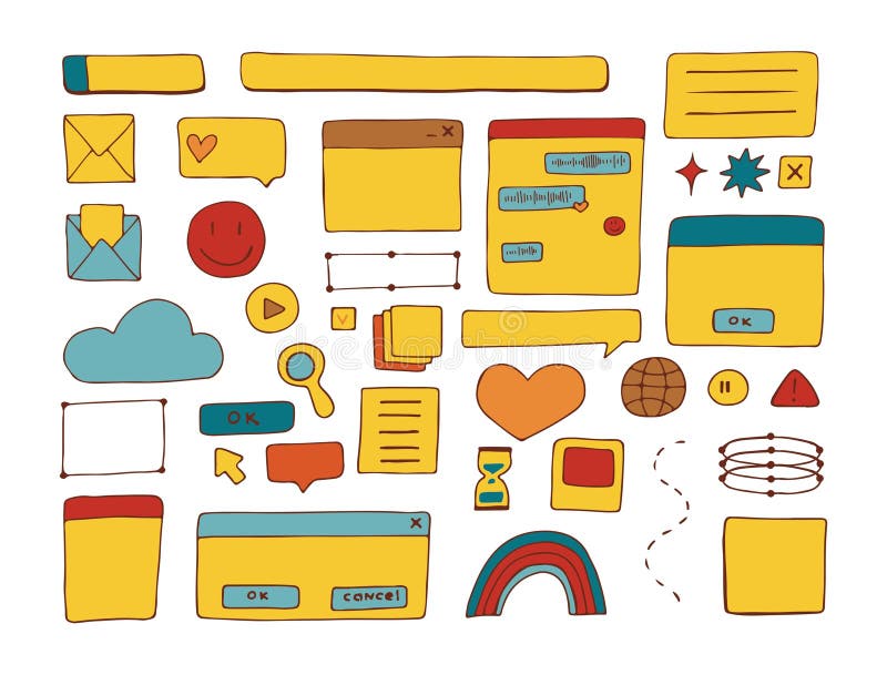 Retro Pc Elements, User Interface, Operating System, Windows, Icons in ...