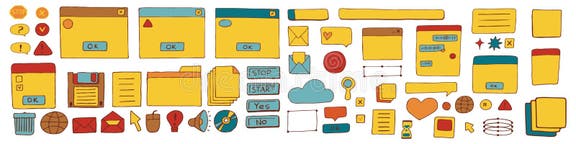 Retro Pc Elements, User Interface, Operating System, Windows, Icons in ...