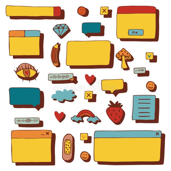 Retro Pc Elements, User Interface, Operating System, Windows, Icons in ...