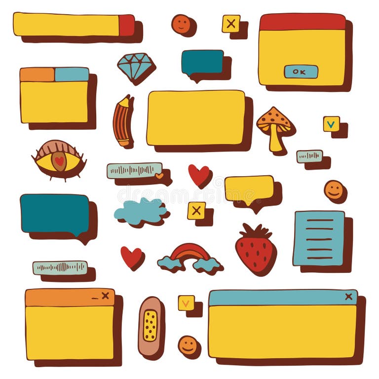 Retro Pc Elements, User Interface, Operating System, Windows, Icons in ...