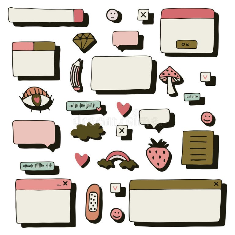 Retro Pc Elements, User Interface, Operating System, Windows, Icons in ...