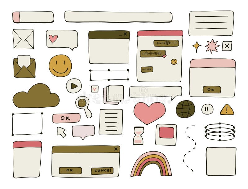 Retro Interface Ui Computer System Stock Illustrations – 717 Retro ...