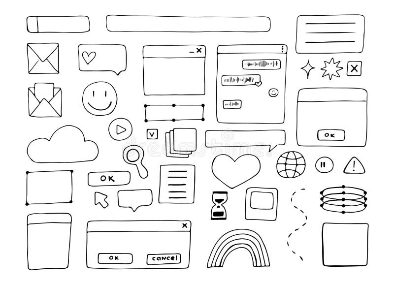 Retro Pc Elements User Interface Operating System Windows Icons In Trendy Retro Style Old