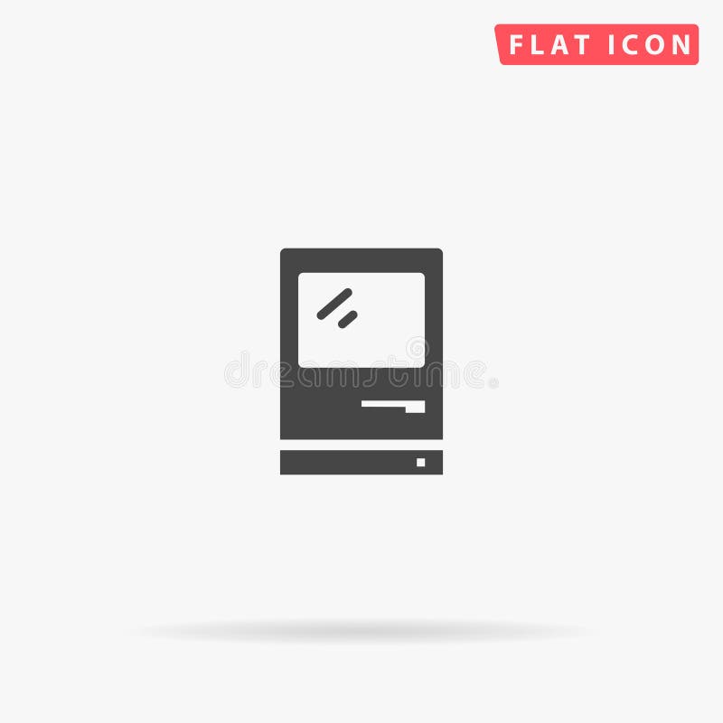 Retro Pc flat vector icon stock vector. Illustration of isolated ...