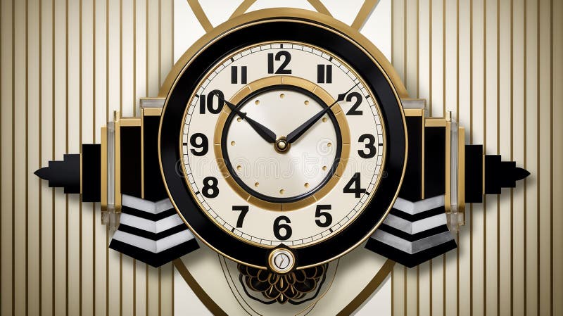 Retro Pendulum Wall Clock Against a Backdrop of Black and White ...