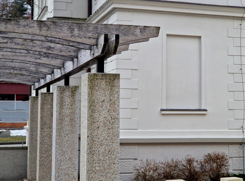 Retro Pergola Stone Columns Arcade Style Spa Park Stock Photos - Free ...