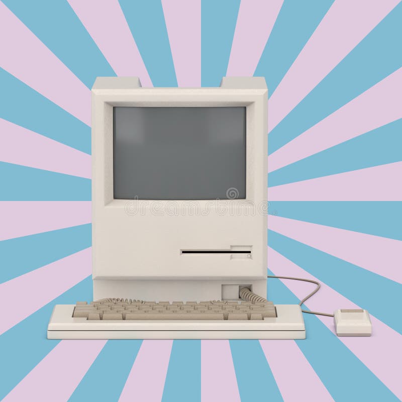 Retro Personal Computer With Terminal Console Commands On The Screen Computer Case And Keyboard