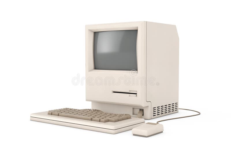 Retro Personal Computer. the System Unit, Monitor, Keyboard and Mouse. 3d Rendering Stock ...