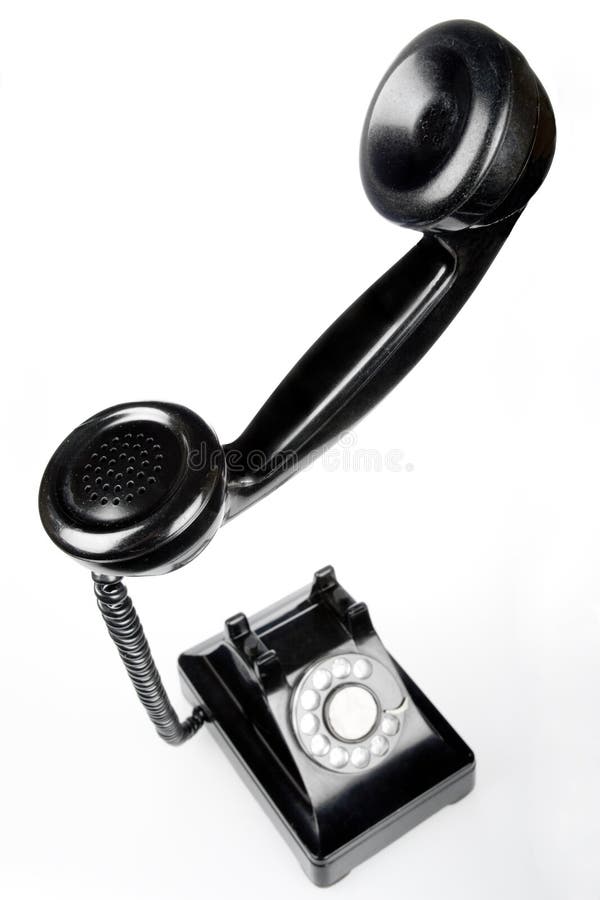 Retro Phone - Vintage Telephone on White Background Stock Image - Image ...
