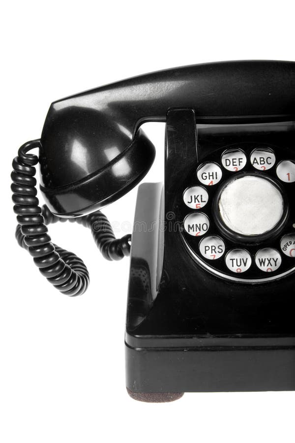 Retro Phone - Vintage Telephone on White Background Stock Image - Image ...