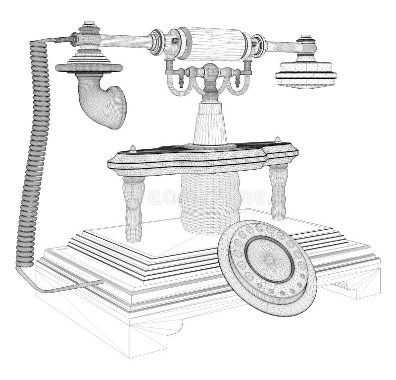 Retro Phone Isolated on White Vector Stock Vector - Illustration of ...