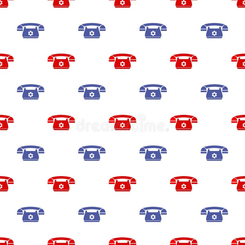 Retro Phone Pattern. Silhouette of Old Telephone Stock Vector ...