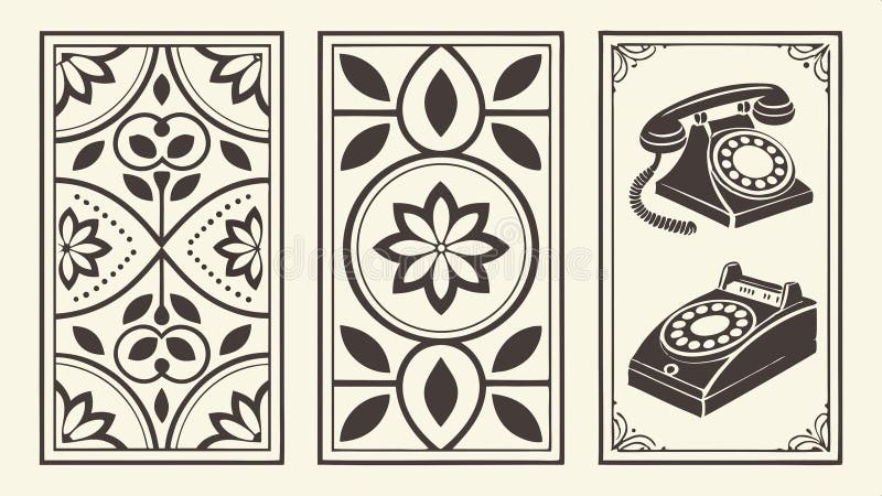 Retro Phone and Tile Pattern, Vintage Telephone, Decorative Background ...