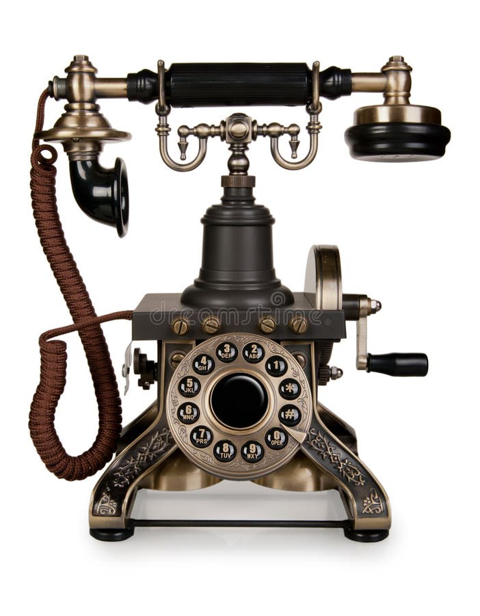 Retro Phone - Vintage Telephone on White Background Stock Image - Image ...