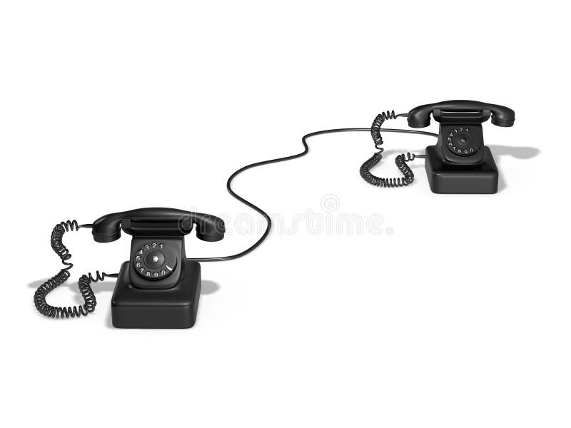 Retro phones connect stock image. Image of cable, retro - 81840427