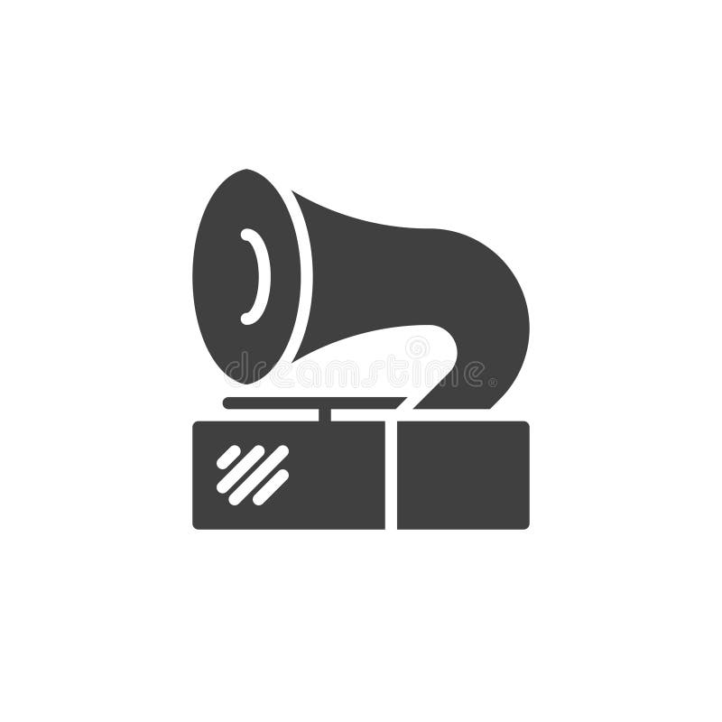 Retro Gramophone Vector Icon Stock Vector - Illustration of handle ...