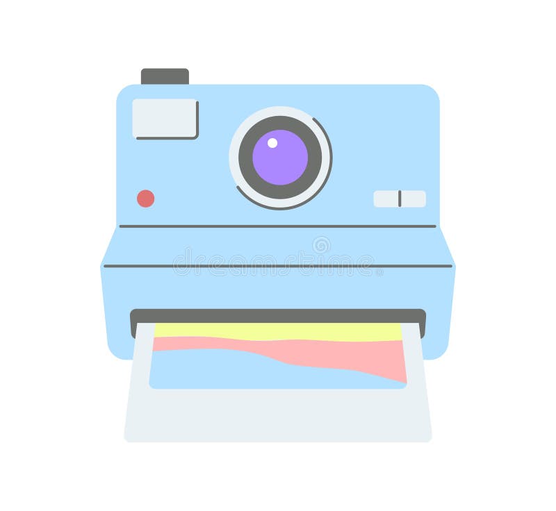 Retro Photo Camera from the 90s Isolated on White. Stock Vector ...