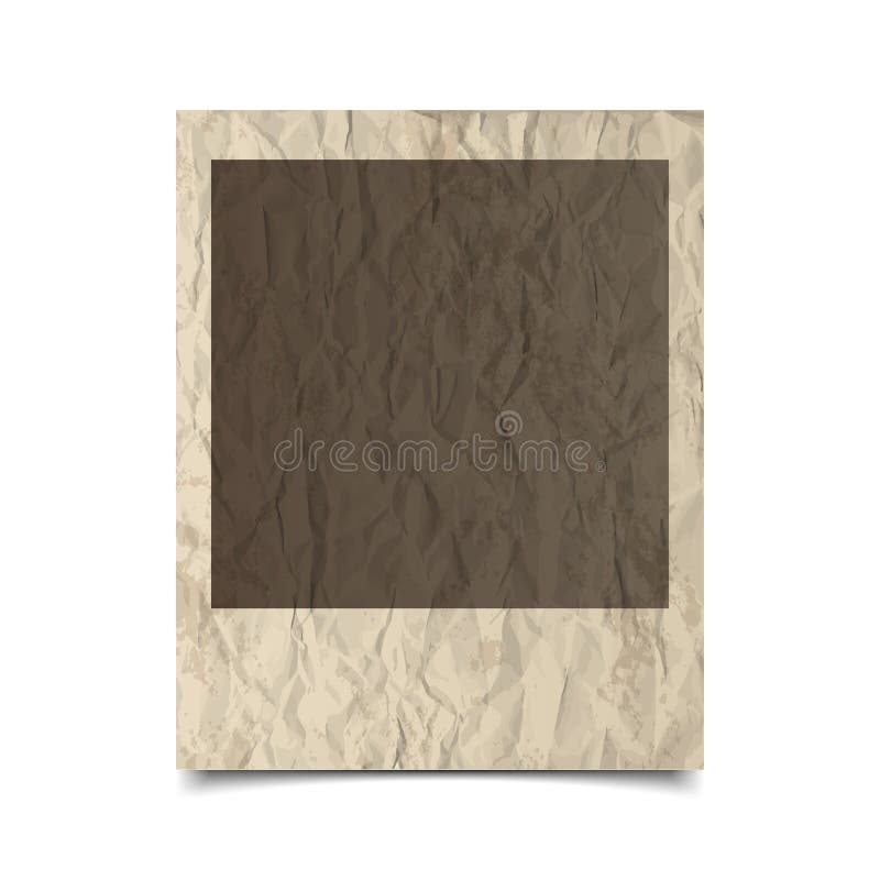 Retro Photo Frame with Grunge and Crumpled Paper Stock Vector ...