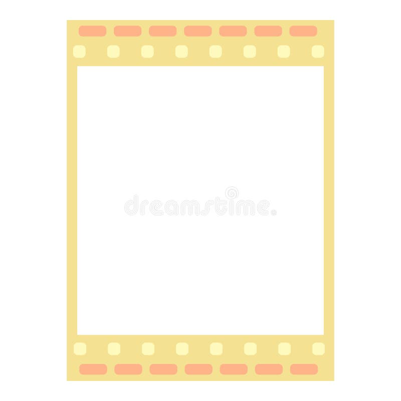 Cartoon Cute Retro Instant Photo Frame. Modern Design with Yellow Color ...