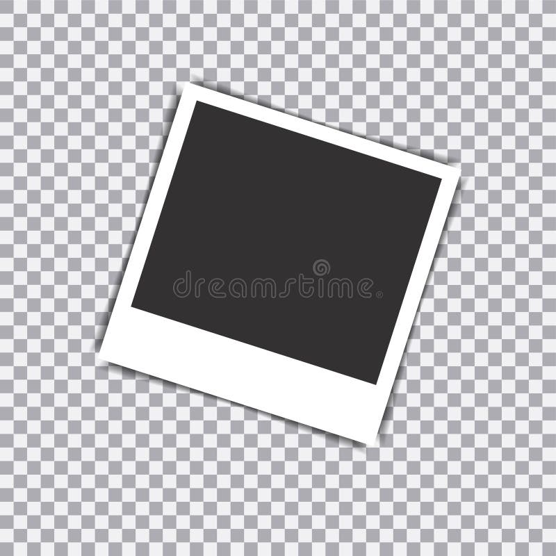 Retro Photo Frame with Shadow on Sticky Tape Pin on a Transparent ...
