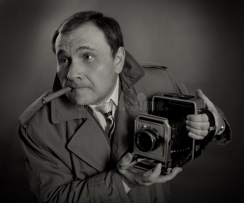 Retro Photographer stock image. Image of nostalgia, correspondent ...