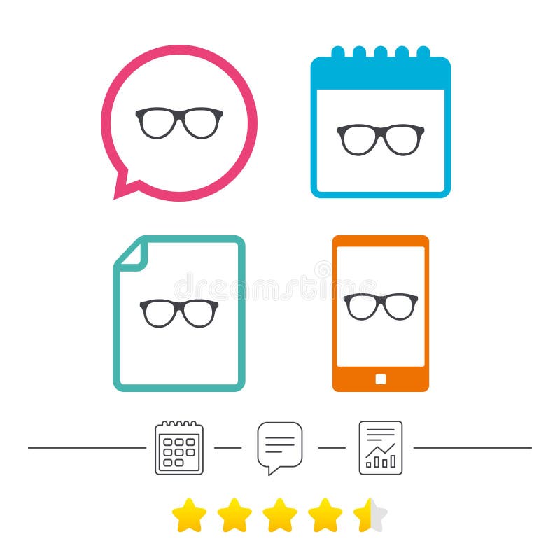 Retro Pictogram Van Het Glazenteken Het Symbool Van Het Oogglaskader ...