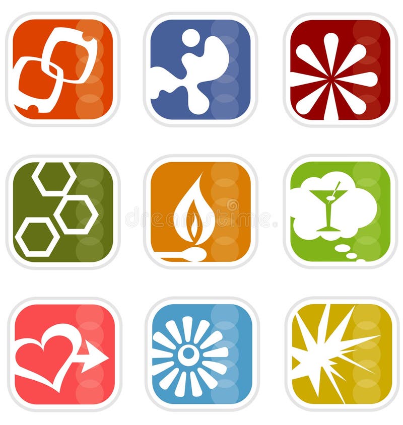 Retro Pictogrammen 4 Van Mod. (vector) Vector Illustratie ...