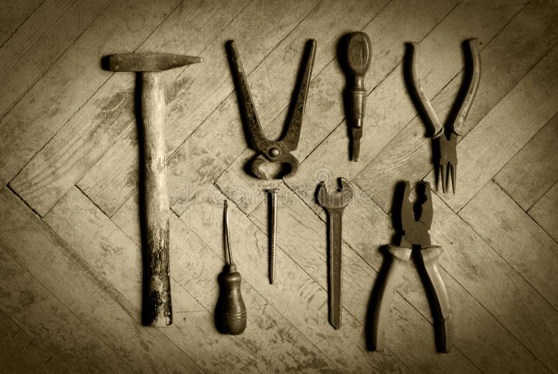Old tools stock photo. Image of hobby, pliers, parquetry - 30239638