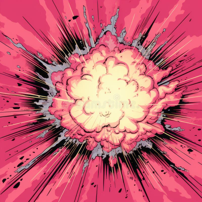 Retro Pink Comic Explosion Illustration Vector Stock Illustration ...