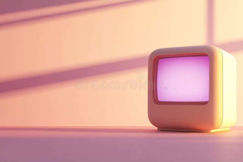 A Retro Pink Computer Set Against a Soft Pastel Backdrop, Styled ...