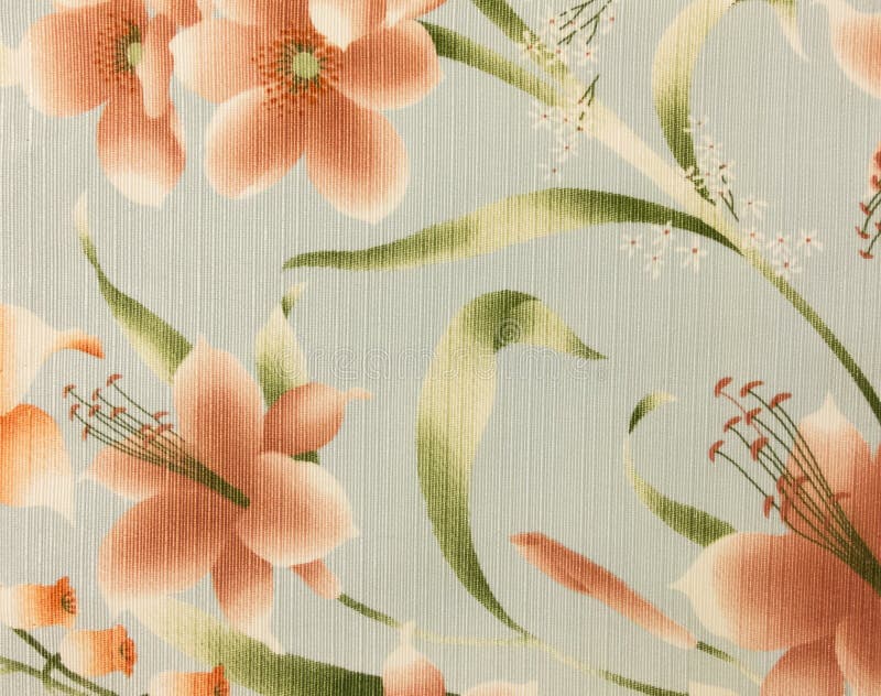 Retro Pink Floral Pattern Fabric Background Stock Photo - Image of buds ...
