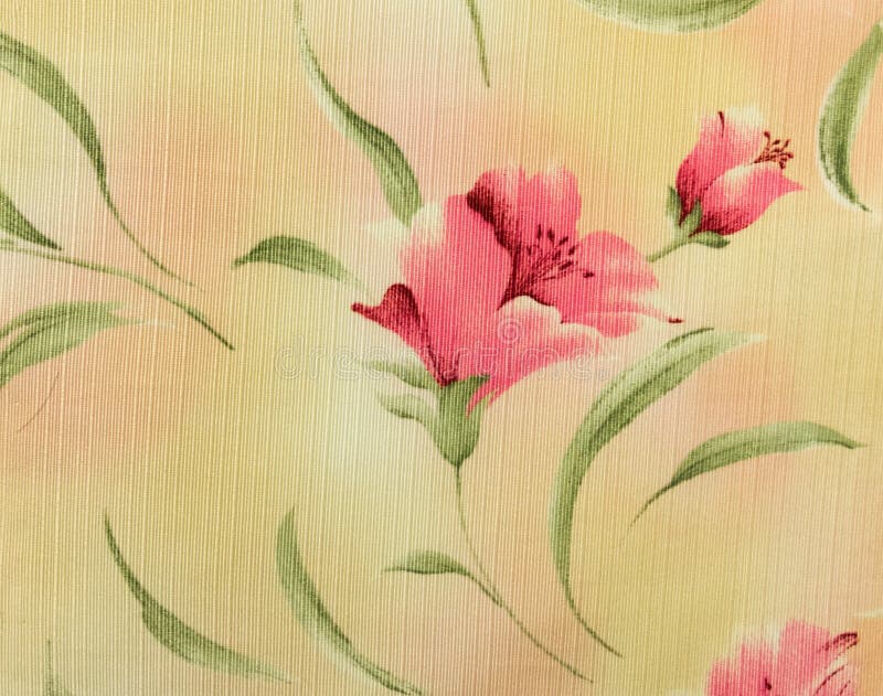 Retro Pink Floral Pattern Fabric Background Stock Photo - Image of ...