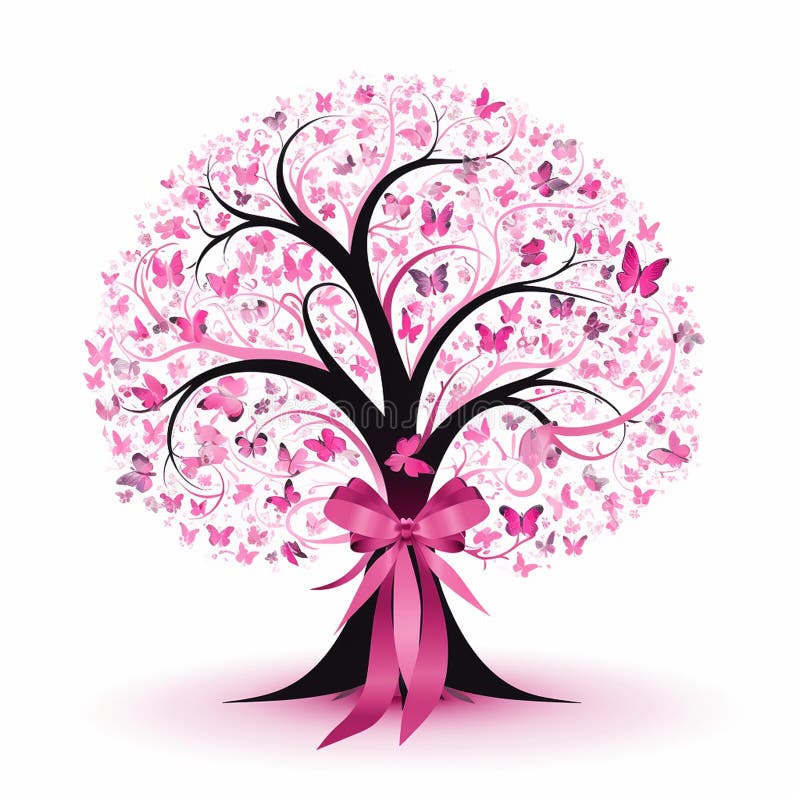 Retro Pink Ribbon for Retro Design Stock Illustration - Illustration of ...