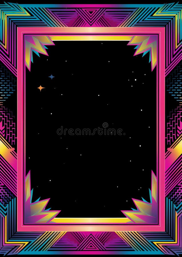 Retro Pixel Art Design Frame 80s Retro Nostalgic Stock Illustration ...