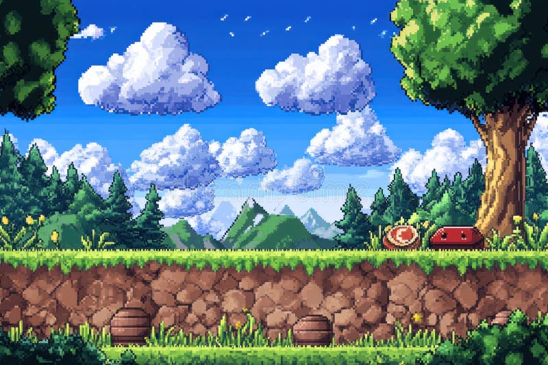 Retro Pixel Art Game Background Stock Illustrations – 22,022 Retro ...