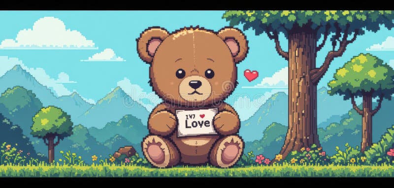 Teddy Bear Pixel Art Illustration Stock Illustrations – 116 Teddy Bear ...