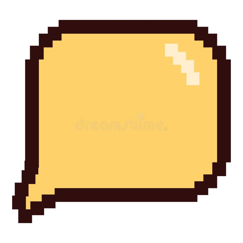 Pixel Art Speech Bubble Showing an Empty Dialogue Box Stock ...