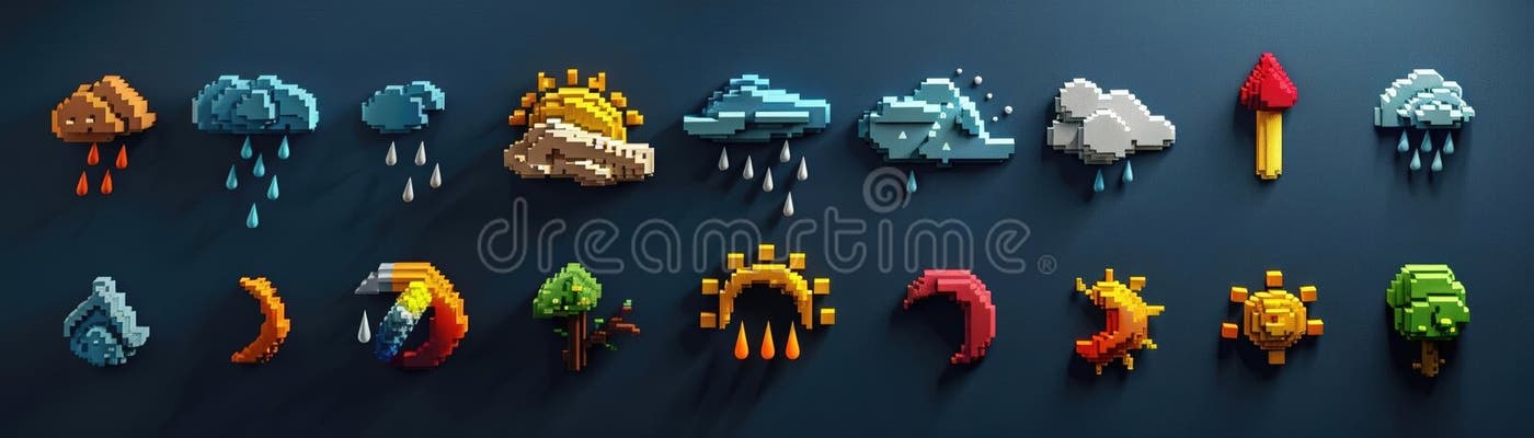 Pixel Weather Icon Stock Illustrations – 3,484 Pixel Weather Icon Stock ...