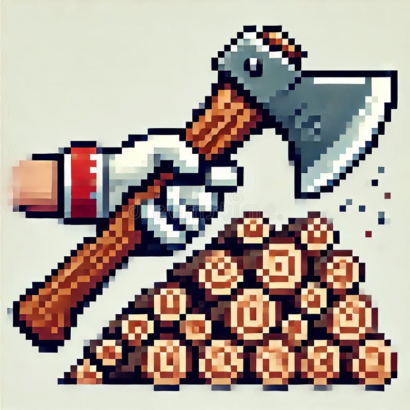 Retro Pixel Axe stock illustration. Illustration of work - 360229701